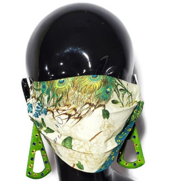 Fashion Junky | Accessories | Peacock Handmade Cotton Face Mask ...
